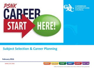 Subject Selection & Career Planning | PPT