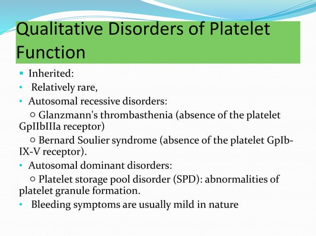 Approach to patient with platelet disorders | PPTX