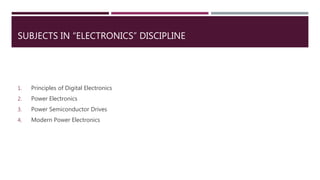 Subjects in Electrical and Electronics Engineering | PPTX