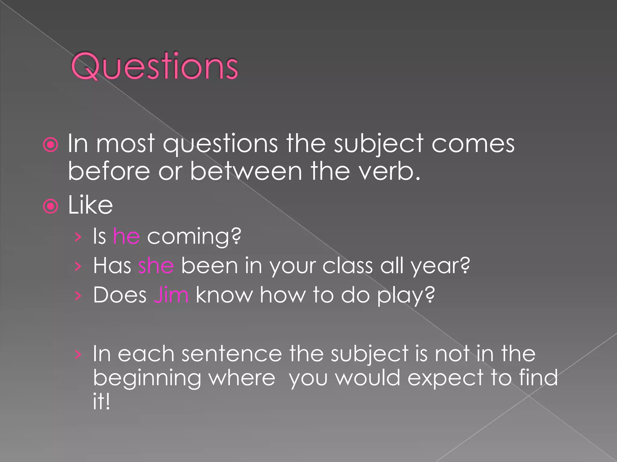 Subjects in unusual order | PPTX