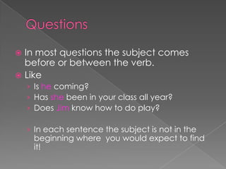 Subjects in unusual order | PPTX