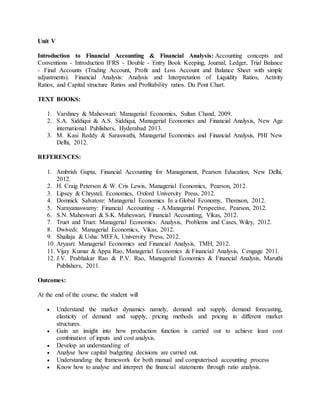 Subjects of management for b tech jntuh | DOCX