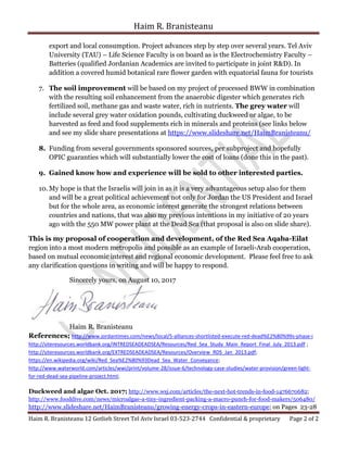 Subjects of proposed project discussion at the meeting with the ...