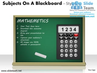 Subjects on a blackboardphysics music literature design 1 powerpoint ...