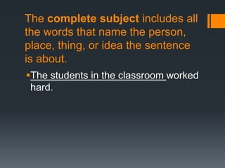 Subjects & predicates | PPTX