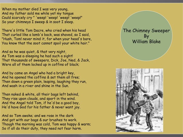 William Blake: The Chimney Sweeper - Year 7 Lesson | PPT | Poetry ...