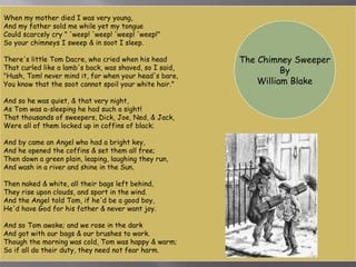 William Blake The Chimney Sweeper