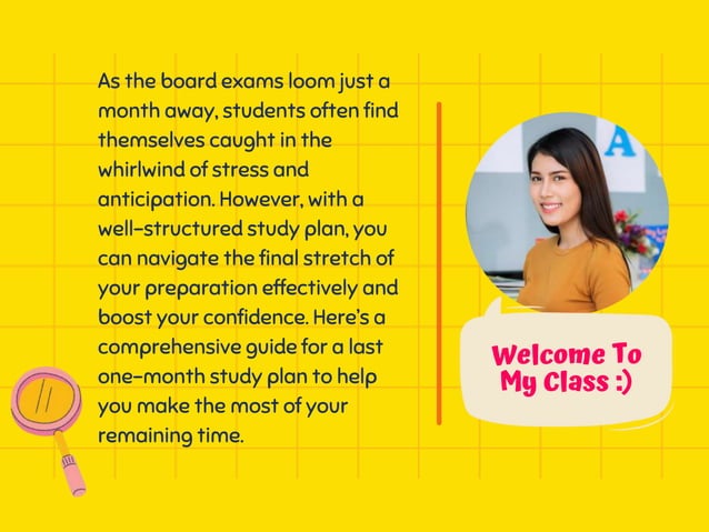 Last One Month Study Plan for Board Exam Preparation 2024 | PPT