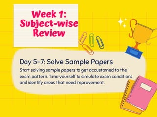 Last One Month Study Plan for Board Exam Preparation 2024 | PPTX