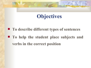 Positioning the Subject and the Verb | PPT