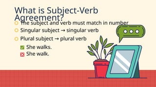 SUBJECT VERB-AGREEMENT THE KEY TO CLEAR SENTENCES .pptx
