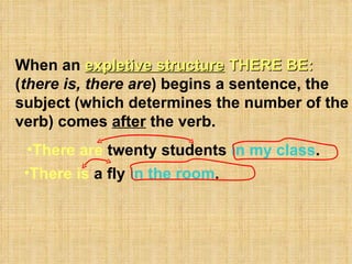 Subject Verb Agreement, Using An Explitive, By Dr. Shadia | PPT