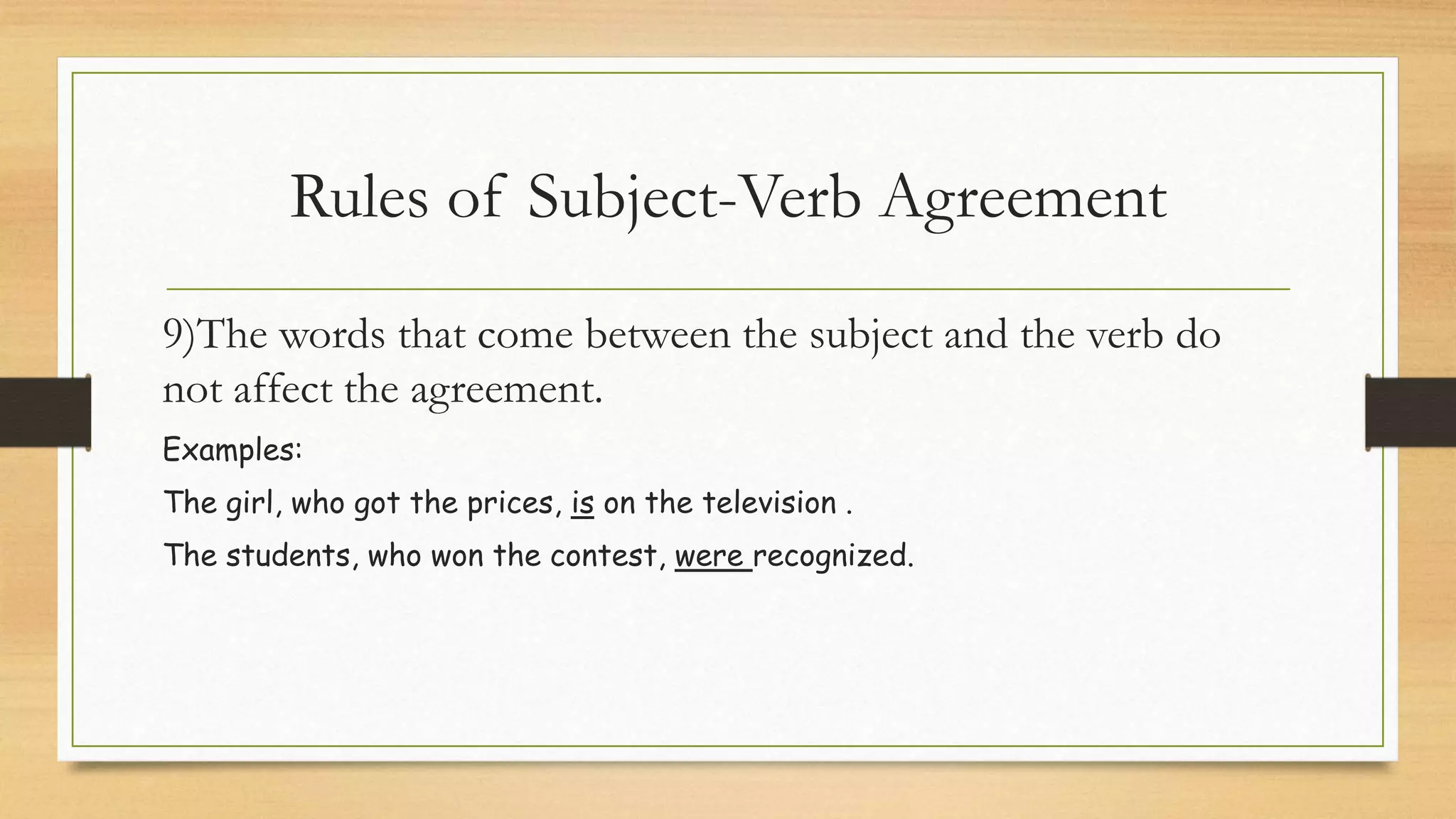 Subject-Verb Agreement Output (for easy grasps on writing simple ...