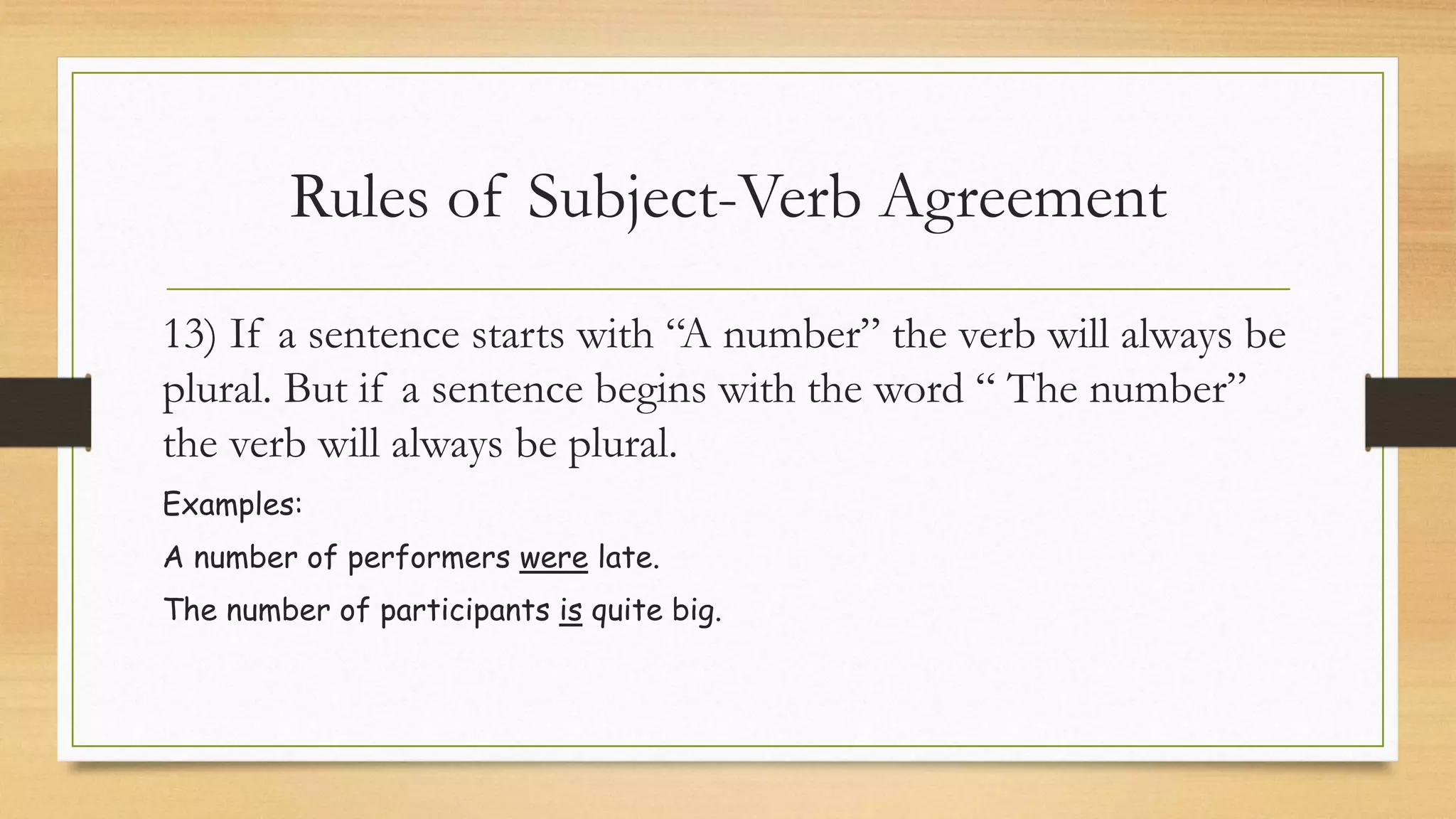Subject-Verb Agreement Output (for easy grasps on writing simple ...