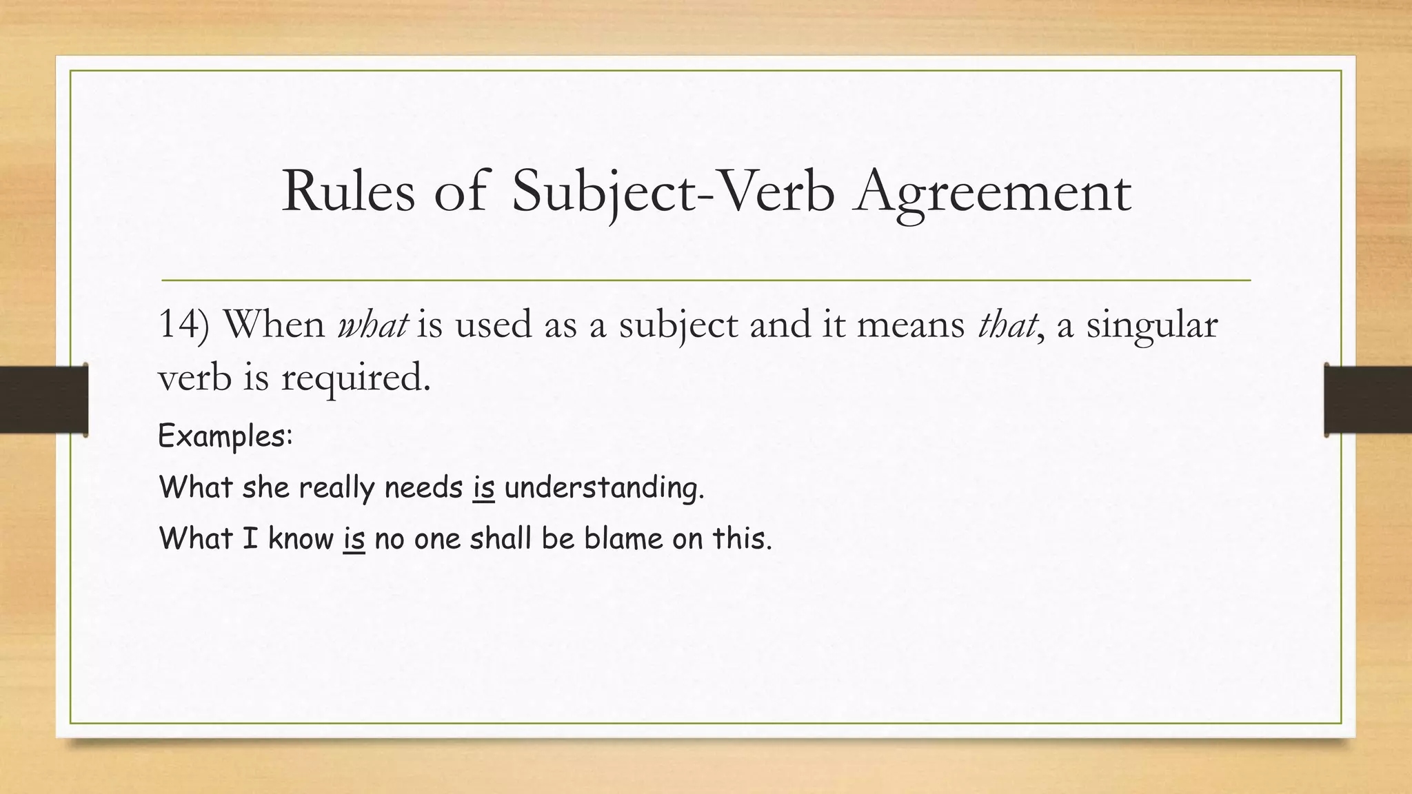 Subject-Verb Agreement Output (for easy grasps on writing simple ...