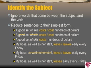 Subject verb agreement | PPT