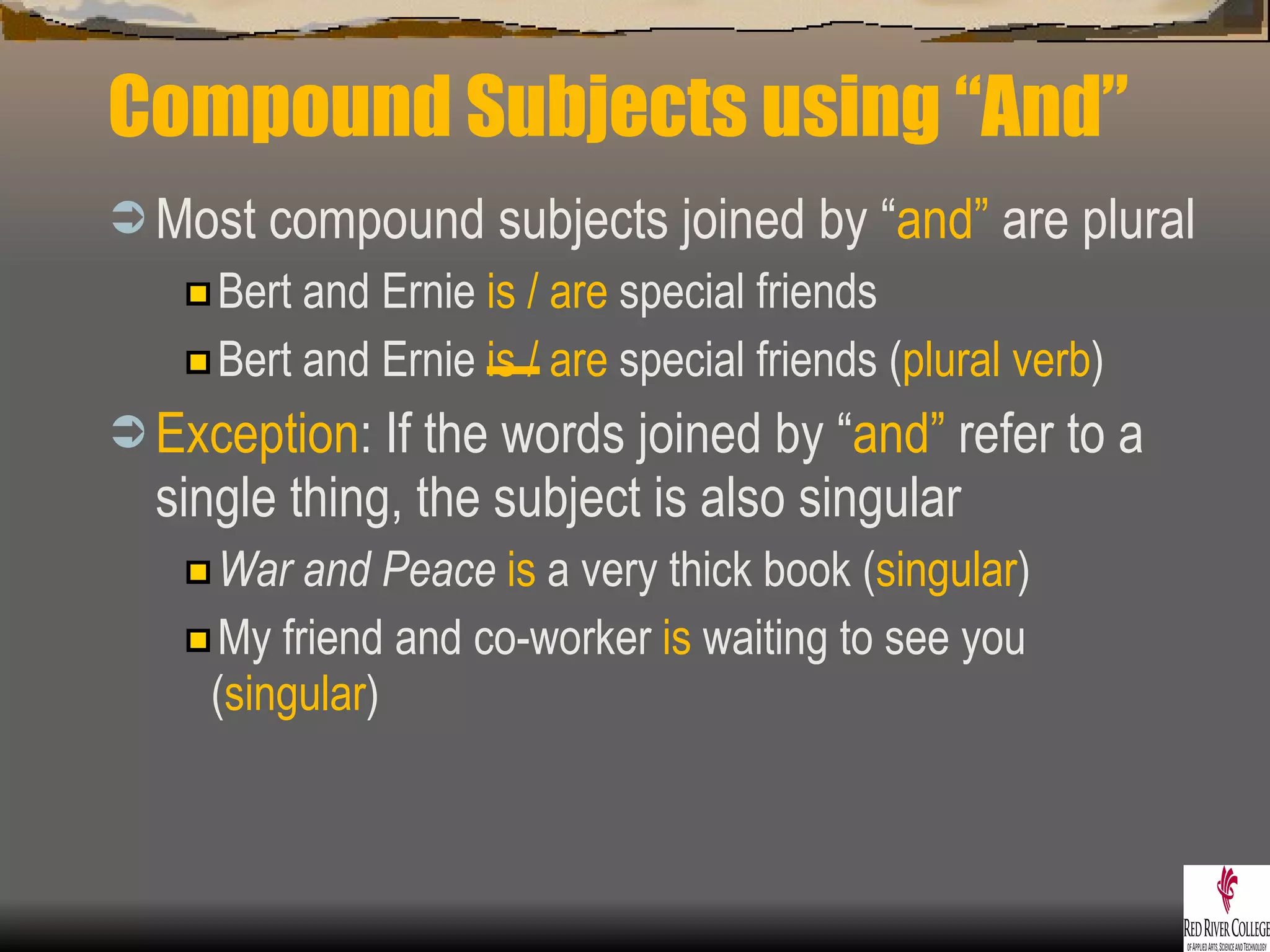 Subject verb agreement 1 | PPT