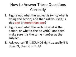 Subject verb agreement | PPTX