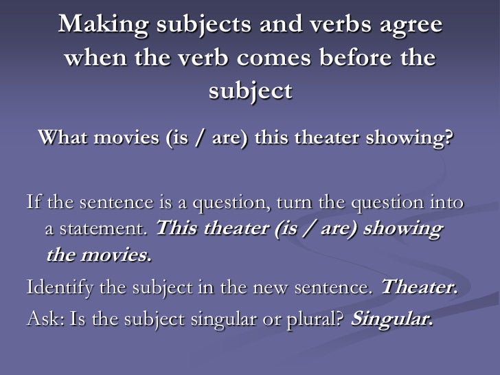Subject verb agreement