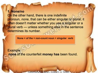 Subject & verb agreement | PPTX