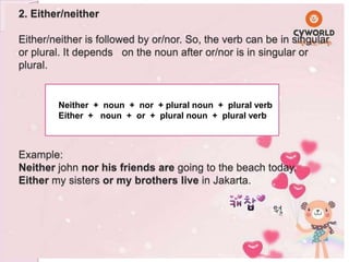Subject & verb agreement | PPTX