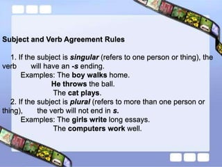 Subject & verb agreement | PPTX