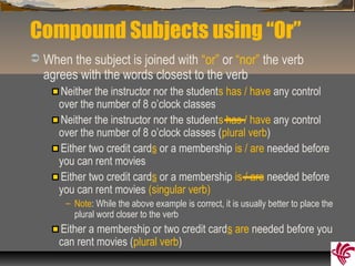 Subject verb agreement | PPT