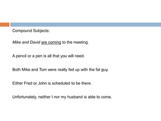 Subject – verb agreement | PPTX