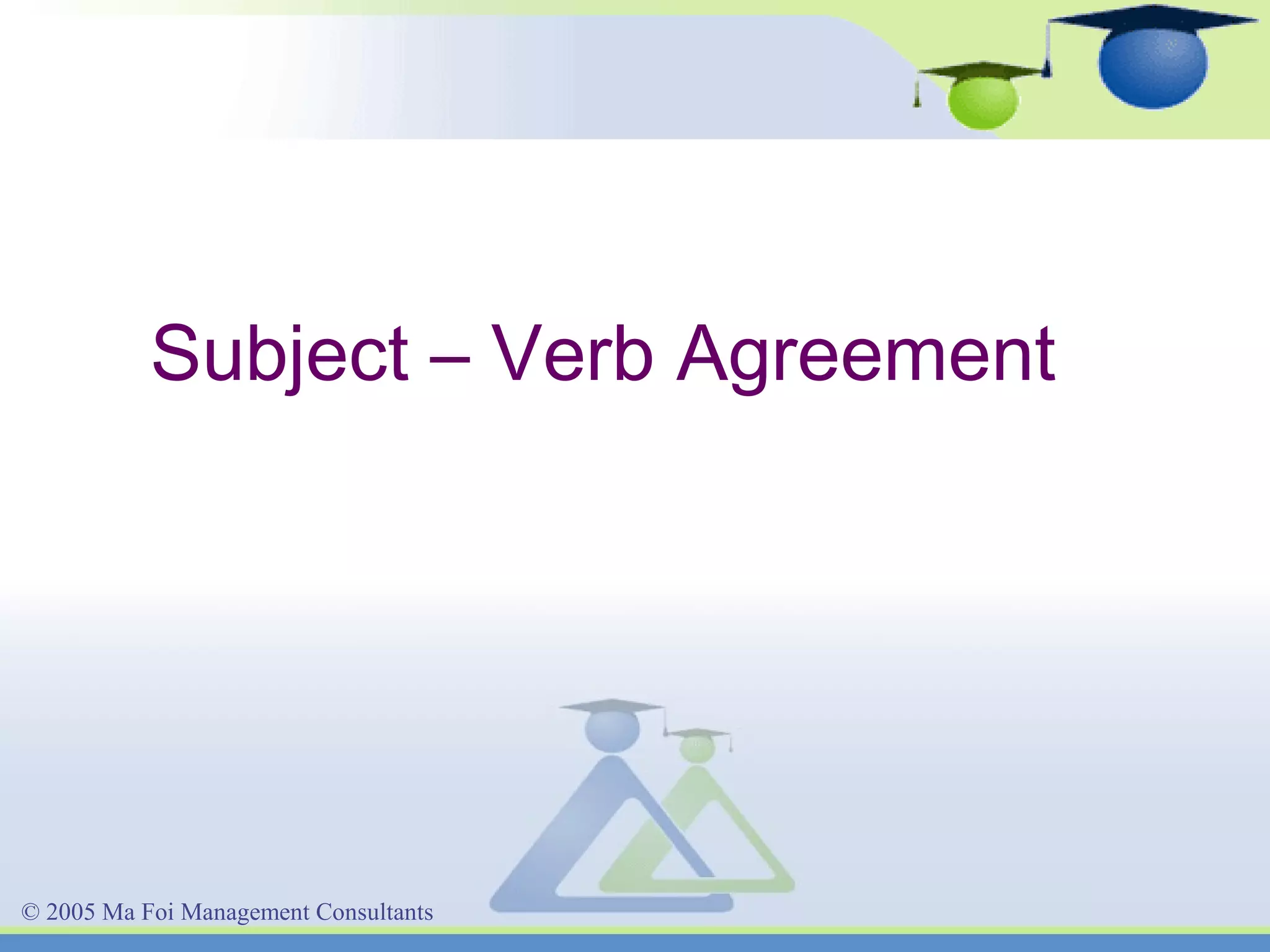 Basic Grammar Subject verb agreement | PPT