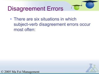 Basic Grammar Subject verb agreement | PPT