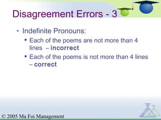 Basic Grammar Subject verb agreement | PPT