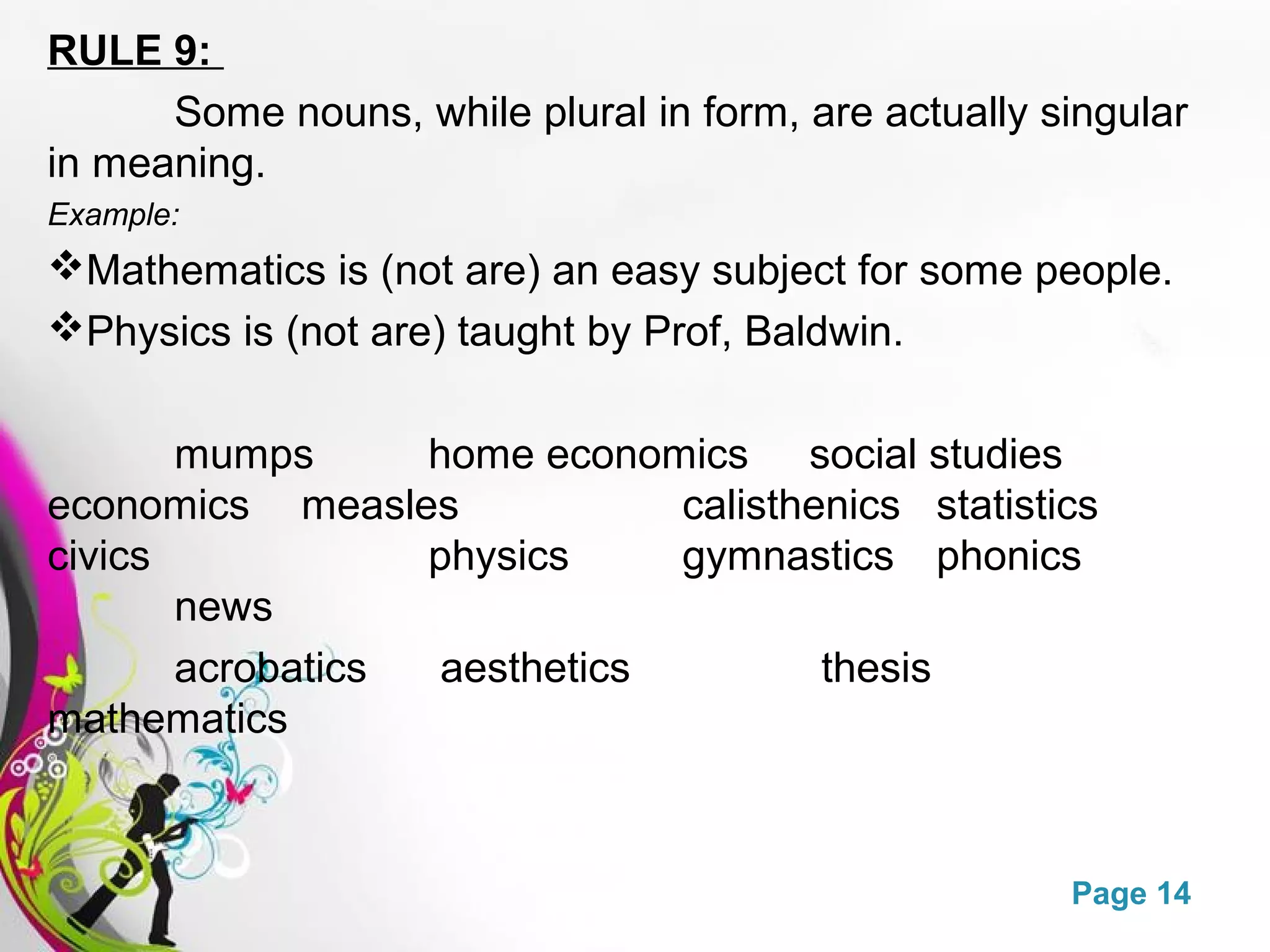 Subject verb agreement presentation | PPT