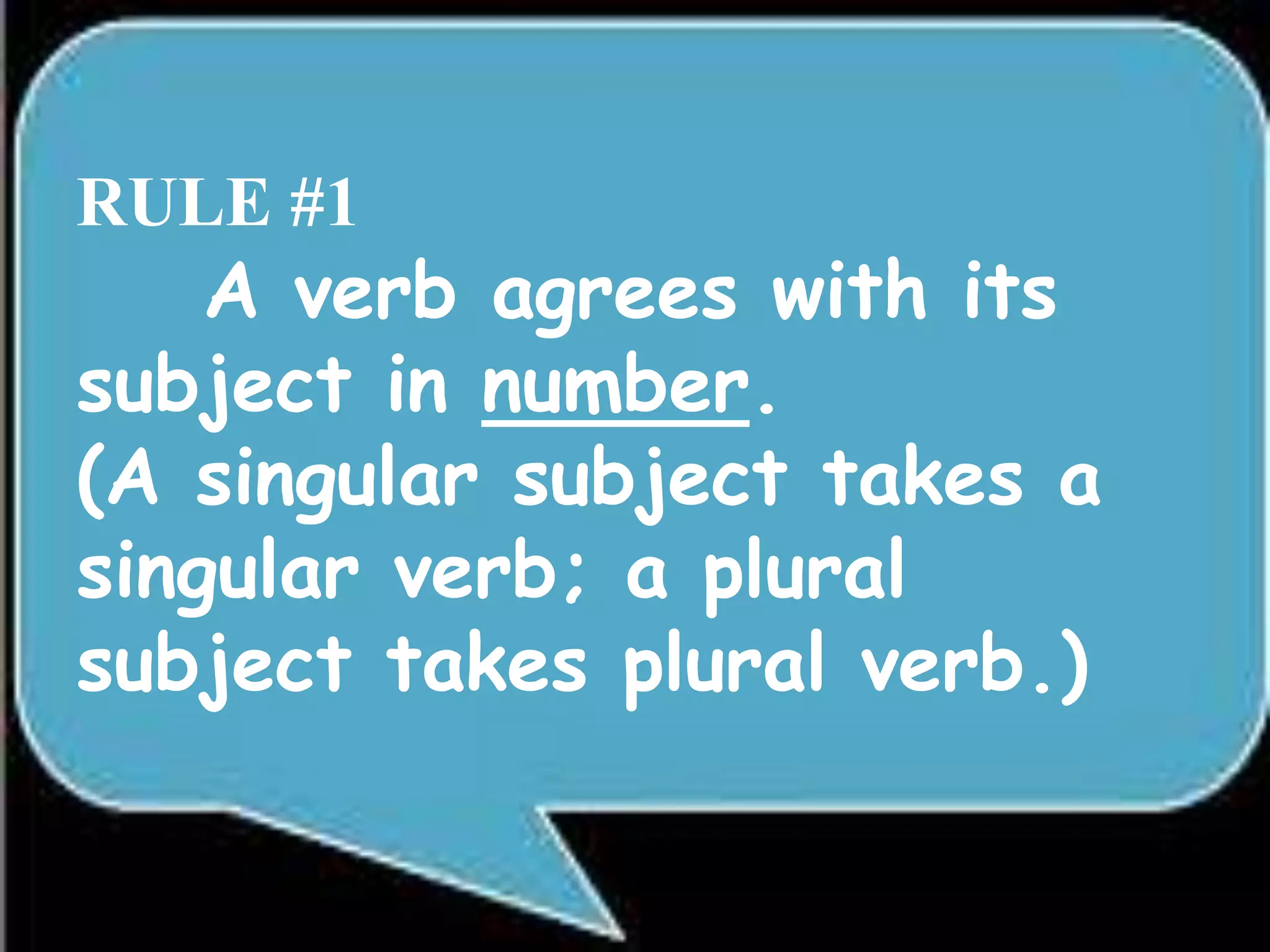 Subject – verb agreement | PPTX