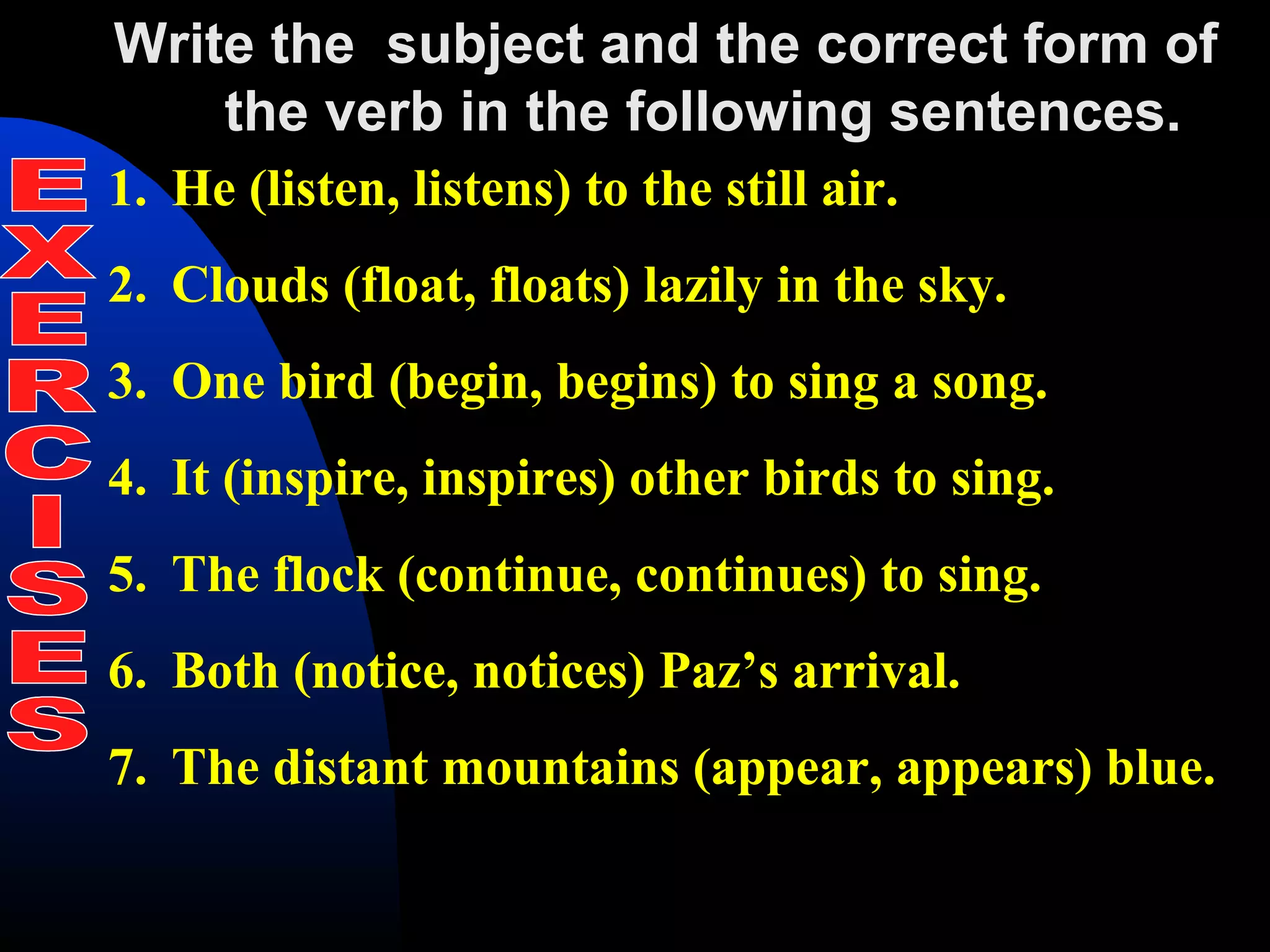 Subject verb agreement | PPT