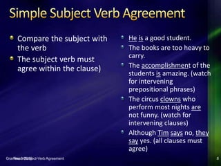 Subject verb agreement | PPSX