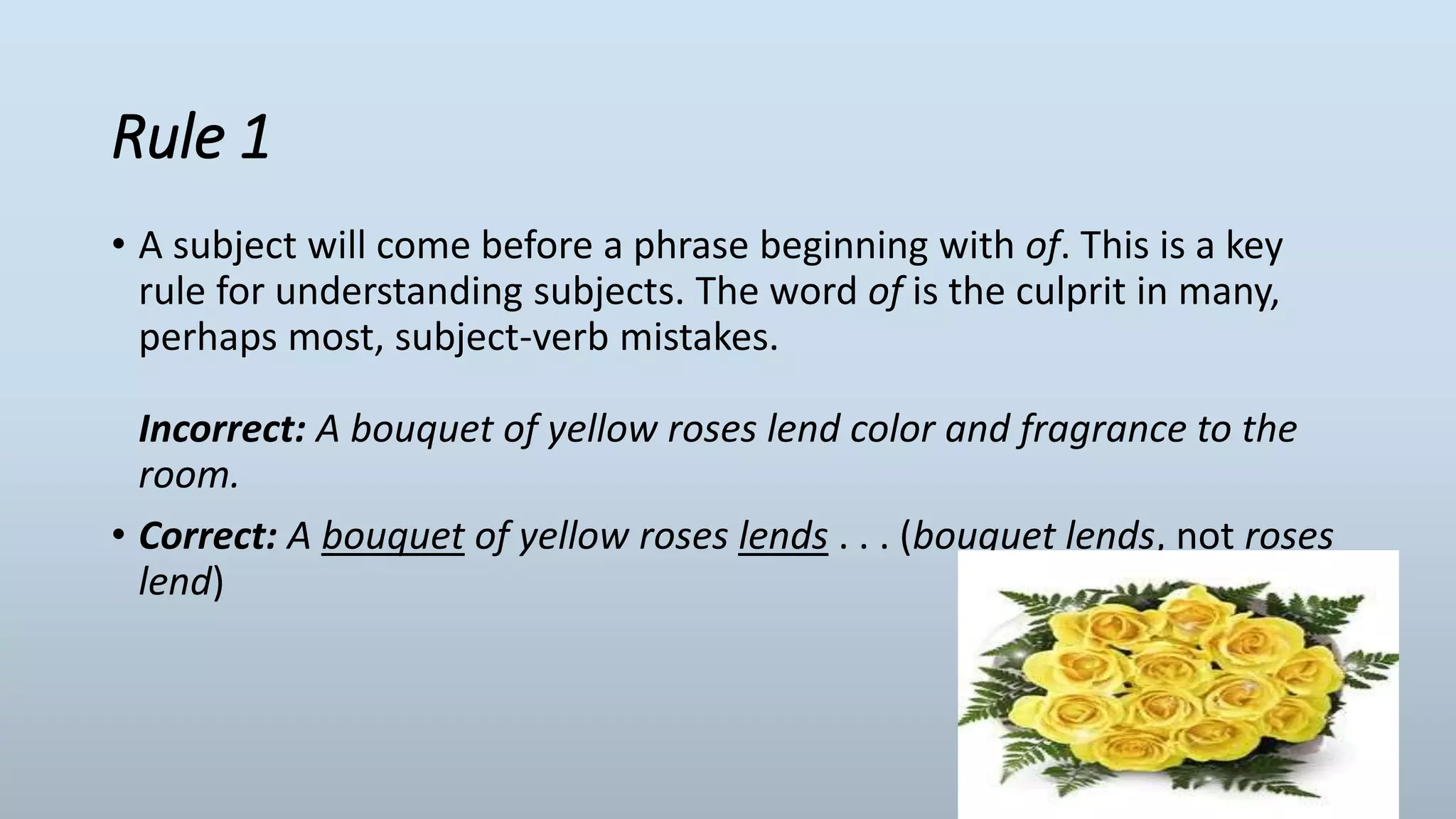 Subject verb agreement | PPTX
