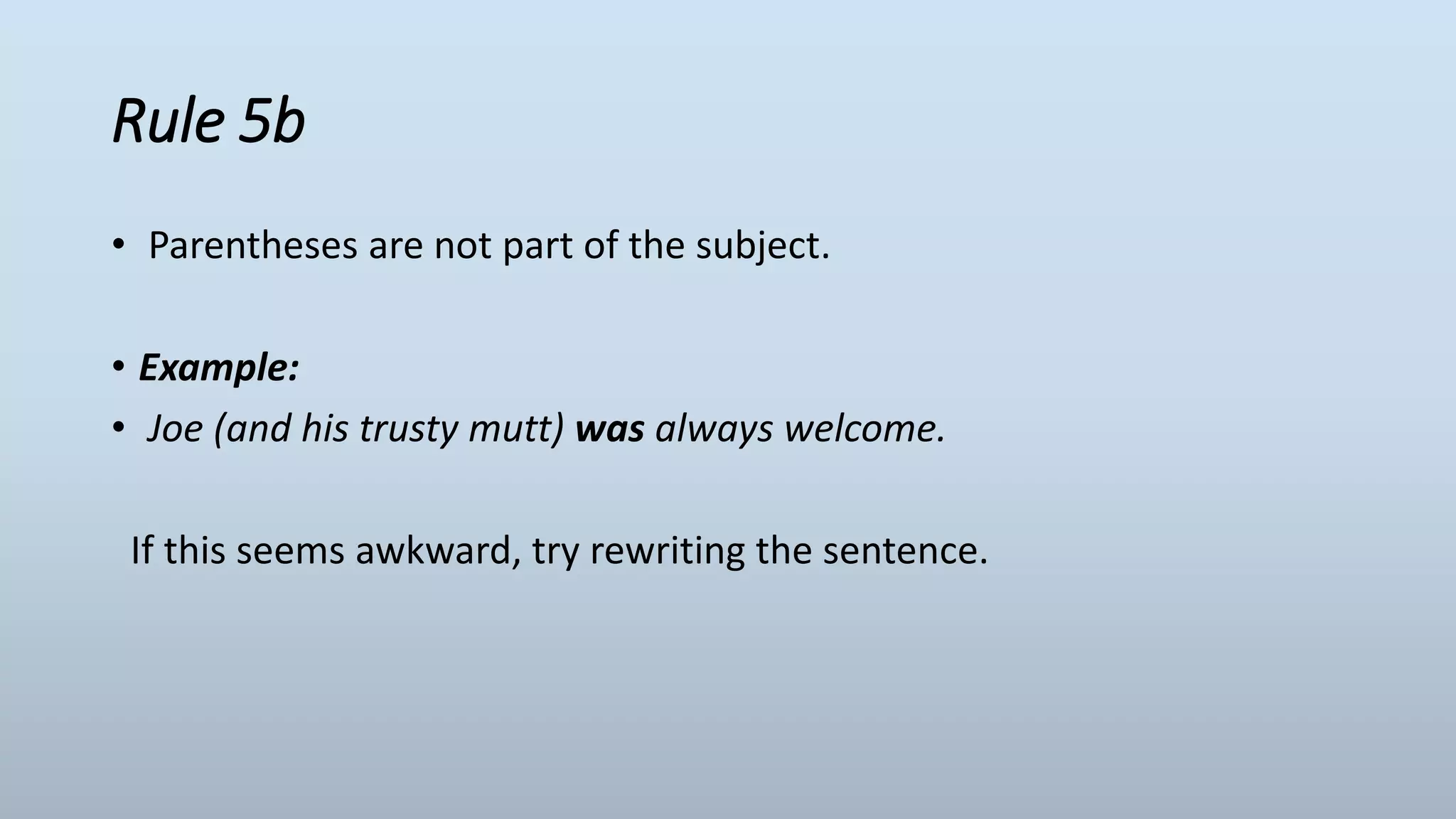 Subject verb agreement | PPTX