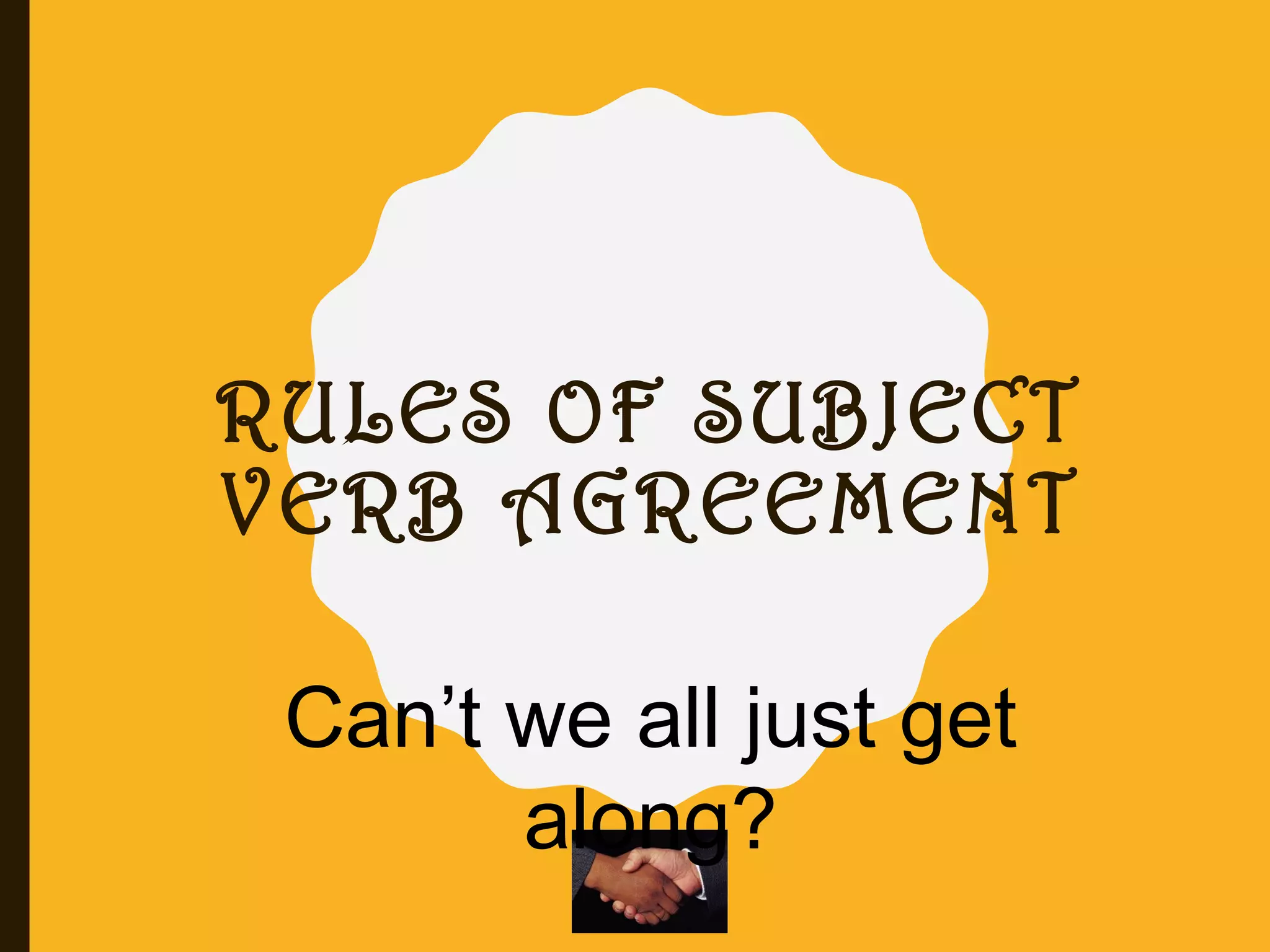 Subject verb agreement | PPT