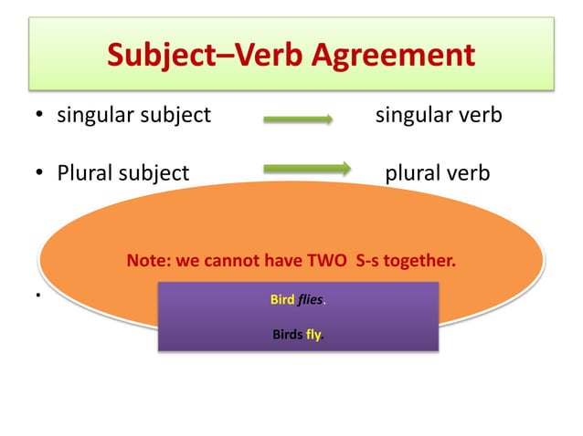 Subject verb agreement | PPTX | Programming Languages | Computing