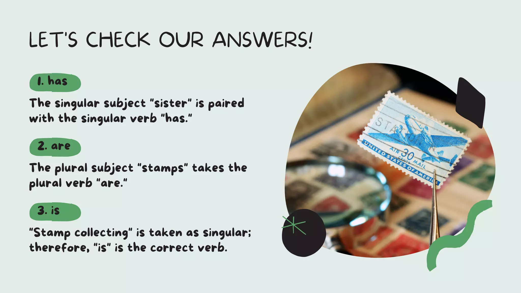 subject verb agreement.pdf | Stamps and Coins | Collecting