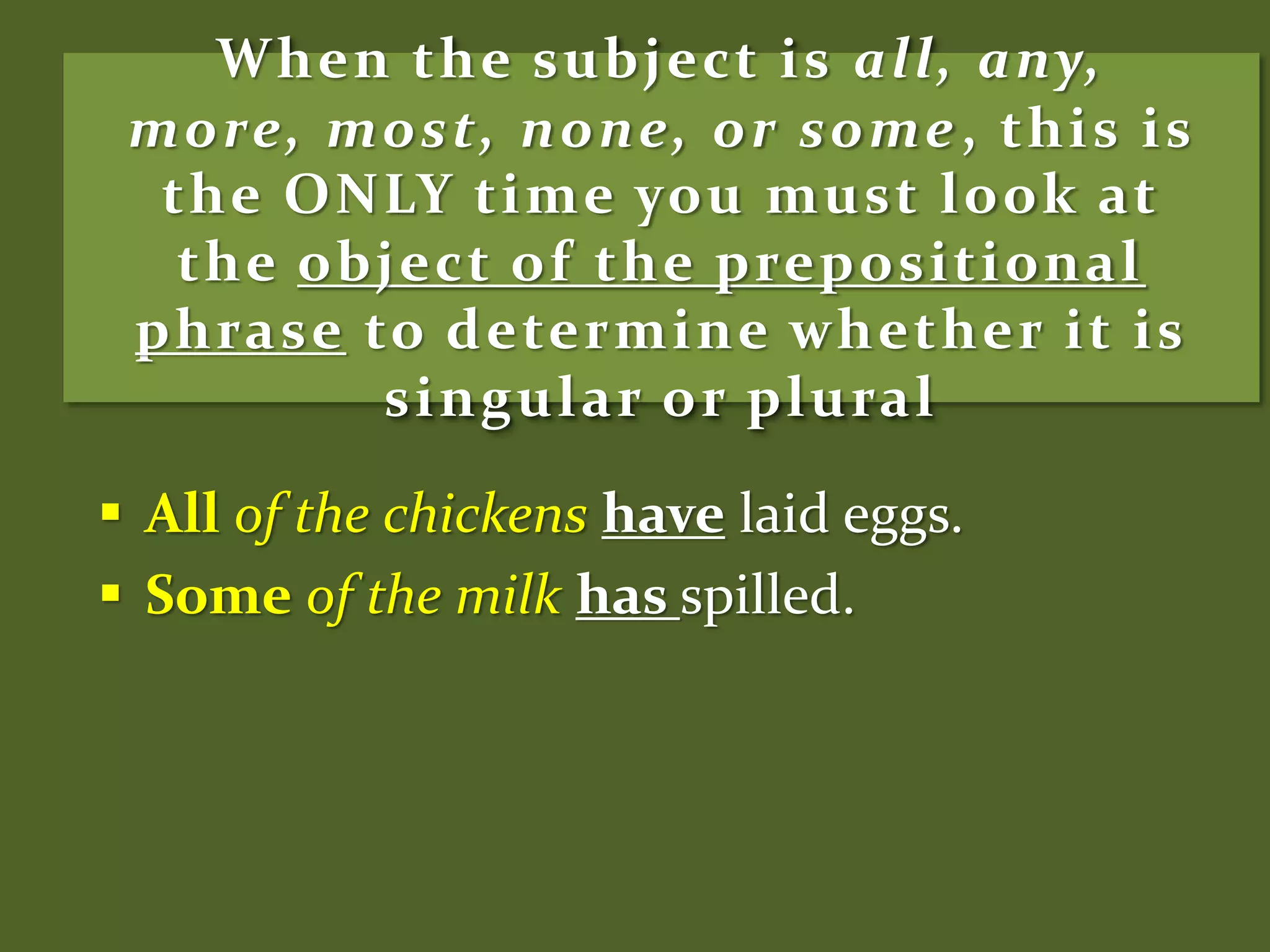 Subject_Verb Agreement.pptx | Food & Drink