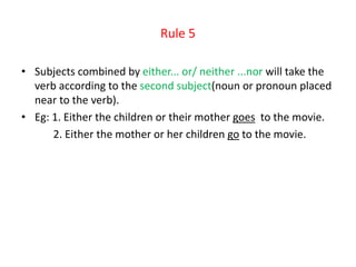 Subject Verb Agreement.pptx for class 6,7,8,9 | PPTX