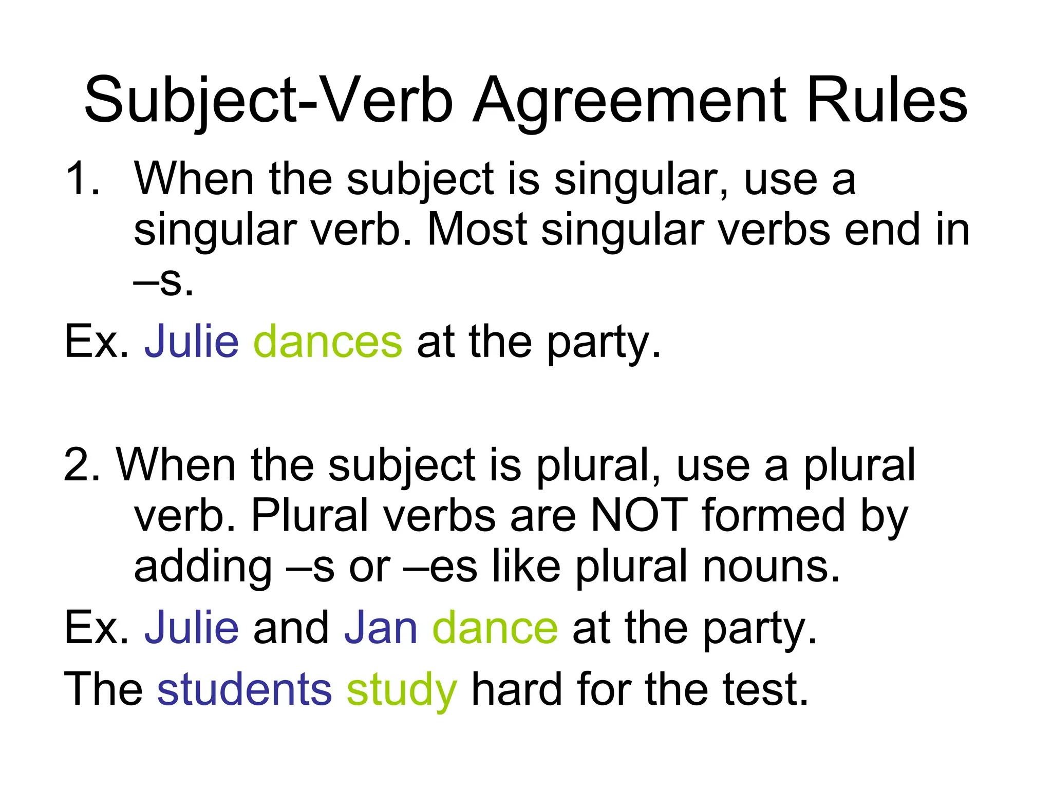 subject verb agreement.ppt Class X TBSE Writing Section | PPT