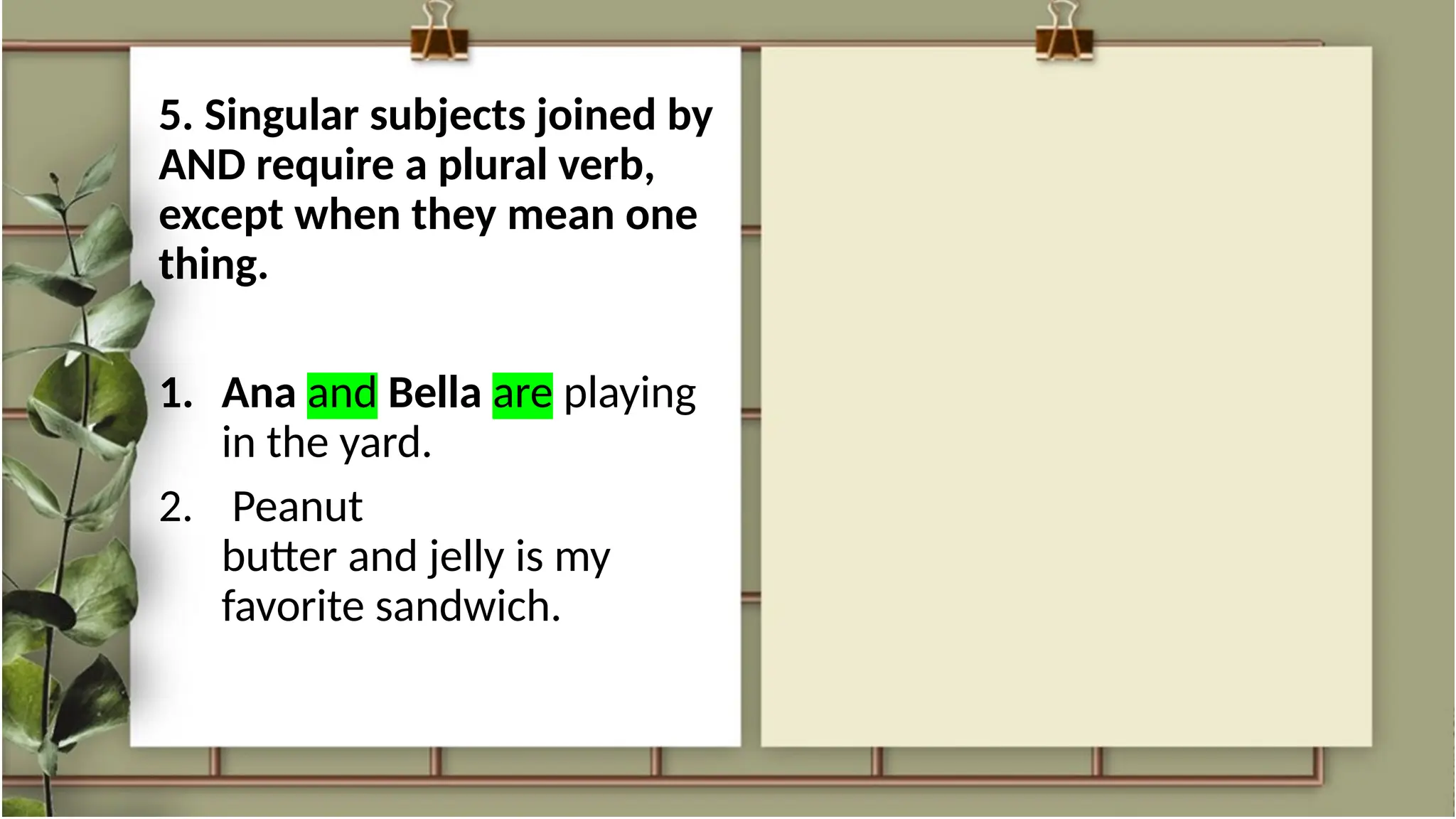 SUBJECT-VERB AGREEMENTS singular, plural | PPTX