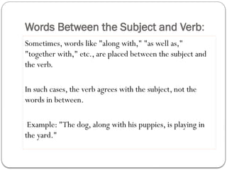Subject verb agreement powerpoint presentation | PPT