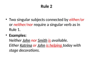 Subject - Verb Agreement English Preparation/English Test | PPTX