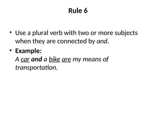 Subject - Verb Agreement English Preparation/English Test | PPTX
