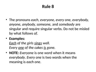 Subject - Verb Agreement English Preparation/English Test | PPTX