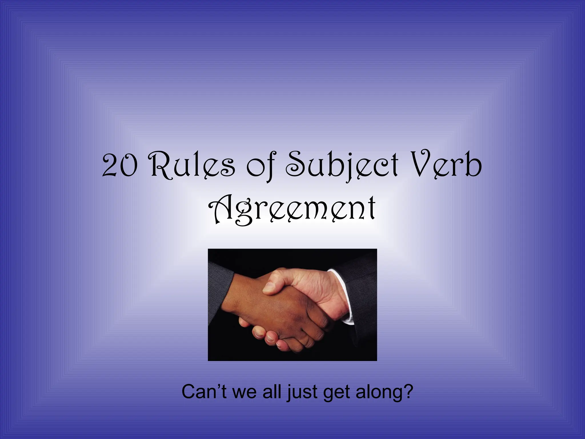 Subject Verb Agreement in english guide to students | PPT