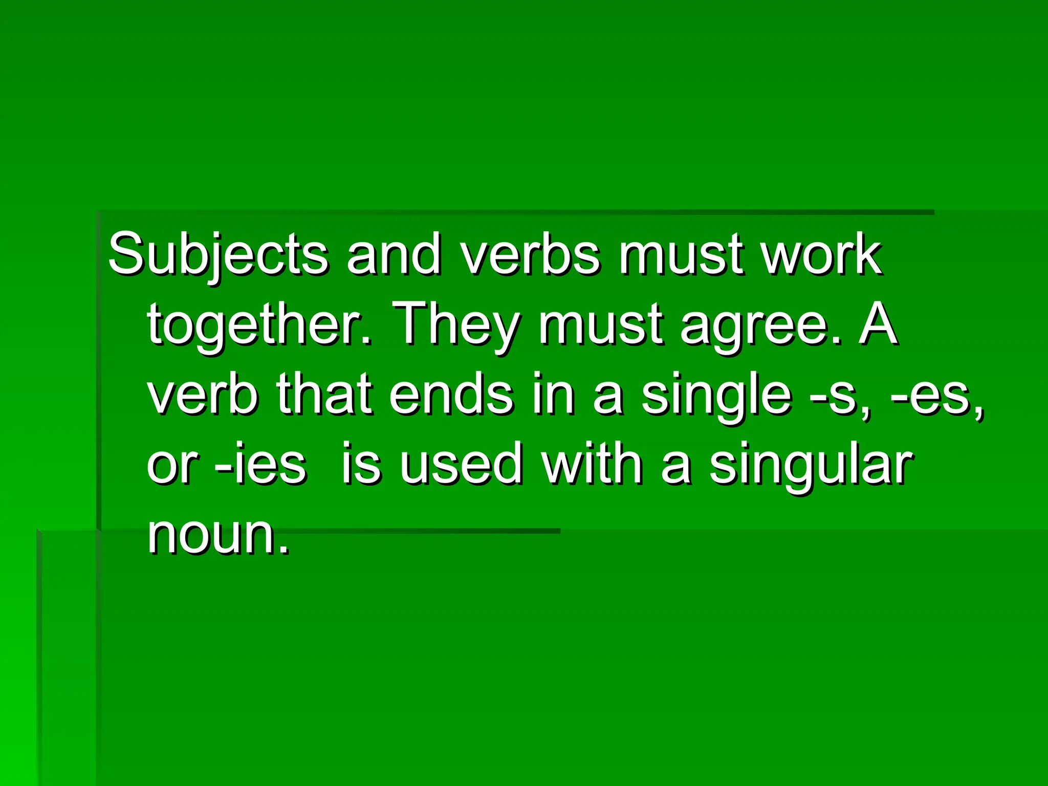 Subject Verb Agreement Grammar Lesson.ppt